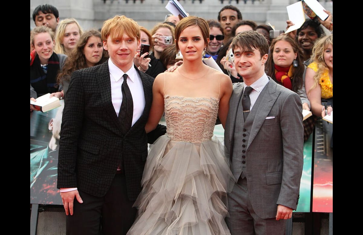 Photo : Rupert Grint, Emma Watson et Daniel Radcliffe posent à la ...