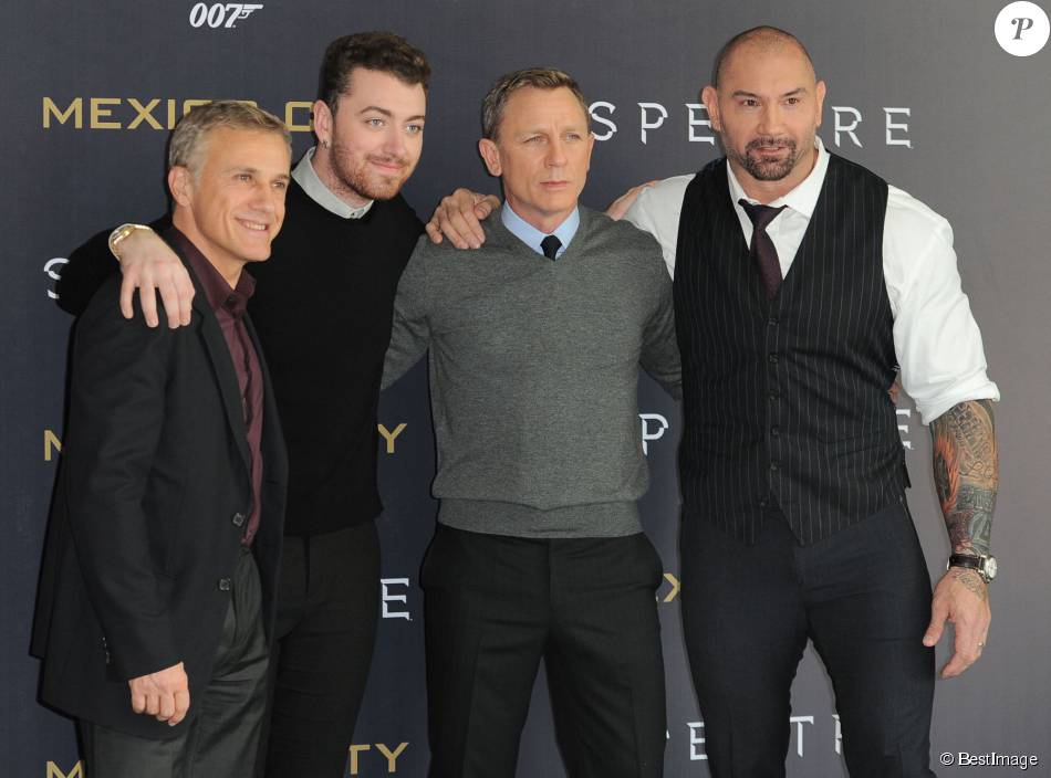 Christoph Waltz, Sam Smith, Daniel Craig, Dave Bautista - Photocall du ...