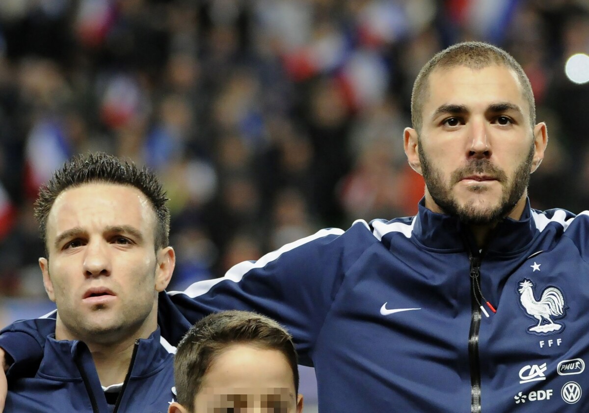 Photo : Mathieu Valbuena et Karim benzema lors de France - Albanie le ...