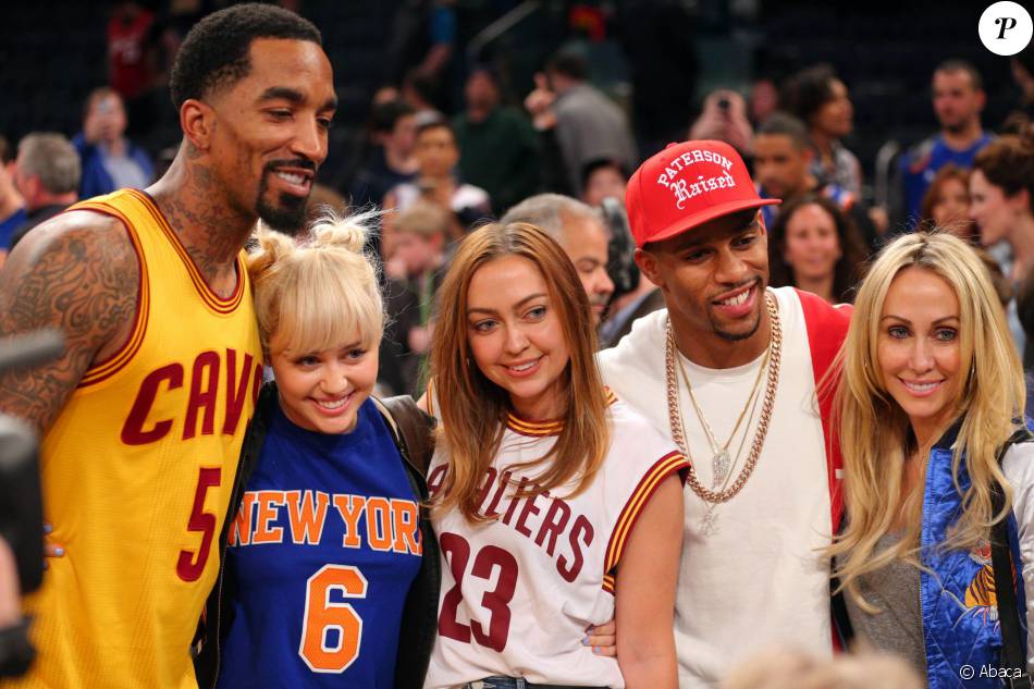 J.R. Smith , Miley Cyrus, sa grande soeur Brandi, Victor Cruz et Tish ...