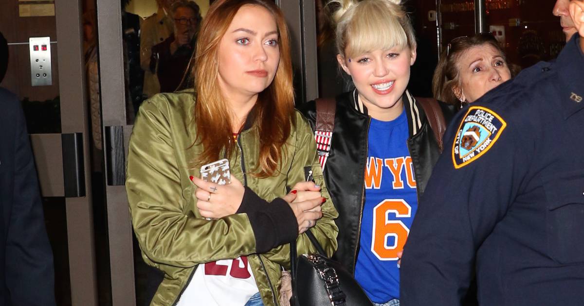 Miley Cyrus, sa soeur Brandi quittent le Madison Square Garden à l ...