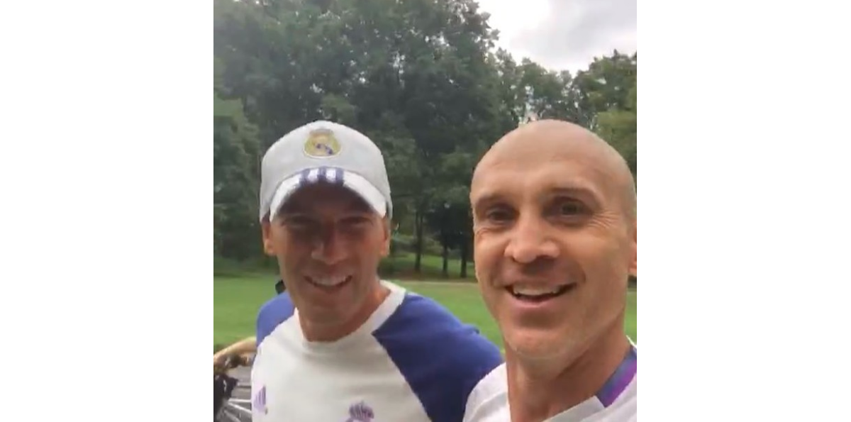 Photo : Zinedine Zidane, pendant une séance de running à Manhattan le ...