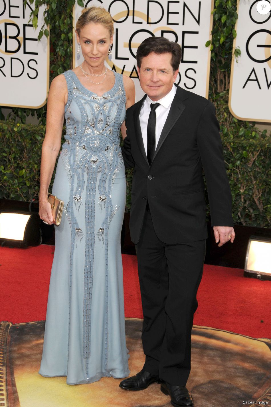 Tracey Pollan et son mari Michael J Fox - 71eme ceremonie des Golden ...