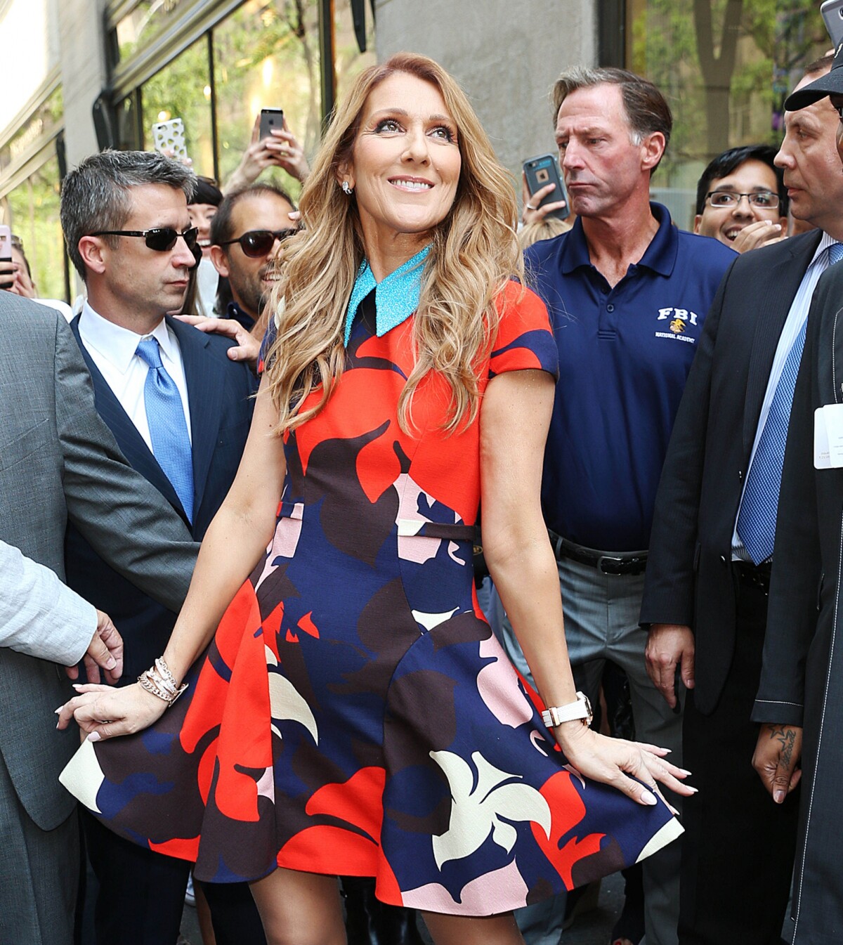 Photo : Céline Dion pose pour les photographes lorsqu'elle sort des ...