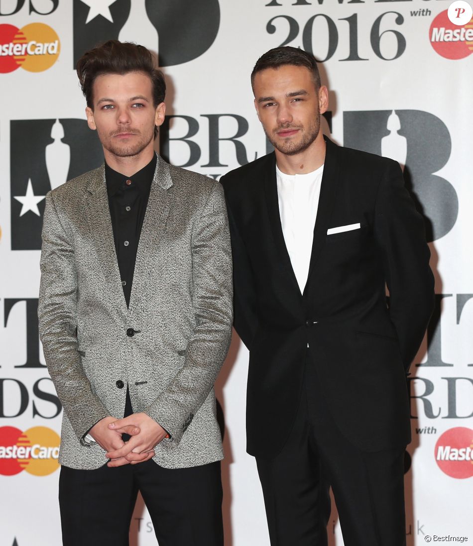 Louis Tomlinson, Liam Payne à la Cérémonie des BRIT Awards 2016 à l'O2 ...