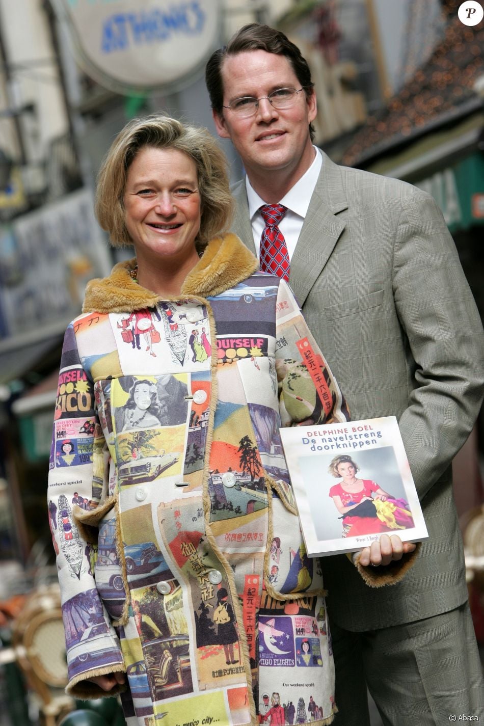 Delphine Boël avec son compagnon James O'Hare en avril 2008 lors de la ...