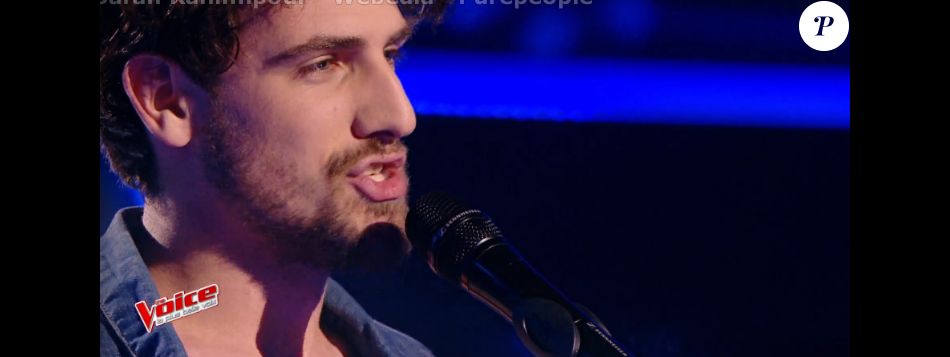 Valentin Stuff dans The Voice 6, le 8 avril 2017 sur TF1. - Purepeople