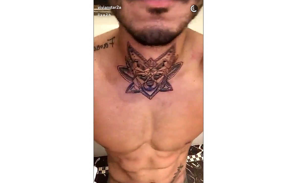 Photo : Vivian Grimigni, tatoué, sur snapchat le 12 avril 2017 ...