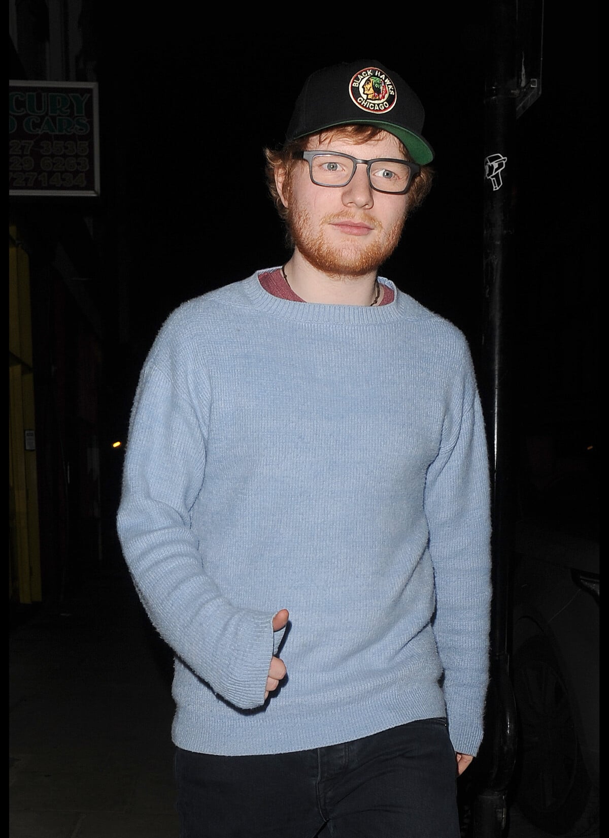 Photo : Ed Sheeran à la sortie du restaurant caribéen "Rum Kitchen" à ...