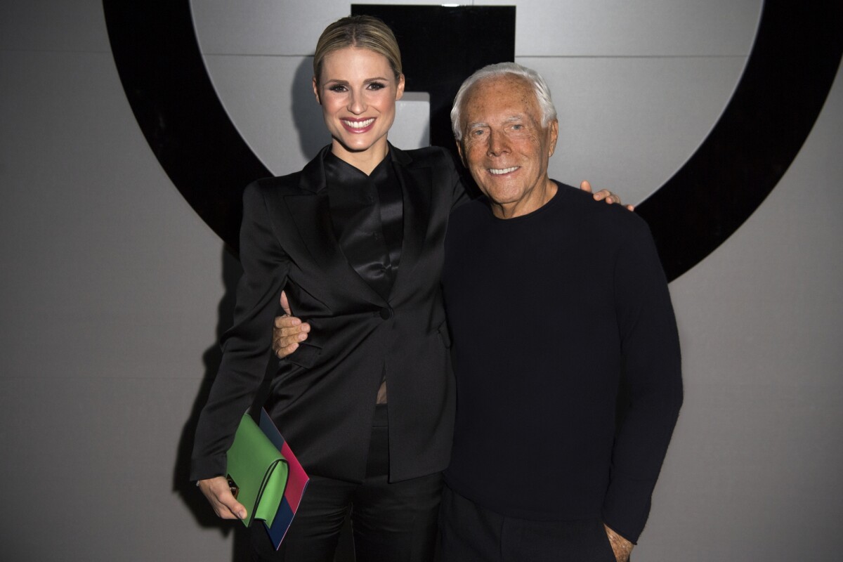 Photo : Michelle Hunziker et Giorgio Armani - Défilé de mode "Giorgio ...
