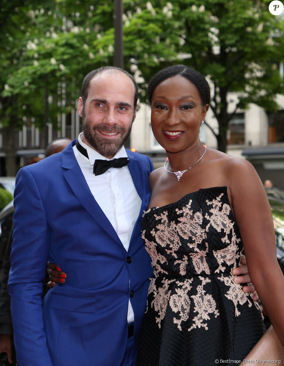 Geoffroy Jeff Tekeyan et sa femme Nadège Beausson-Diagne arrivent à la ...