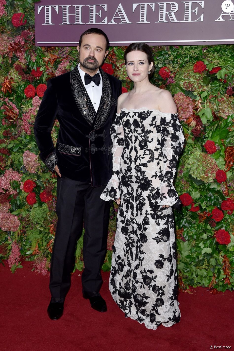 Evgeny Lebedev et Claire Foy - 64ème soirée annuelle des Standard ...