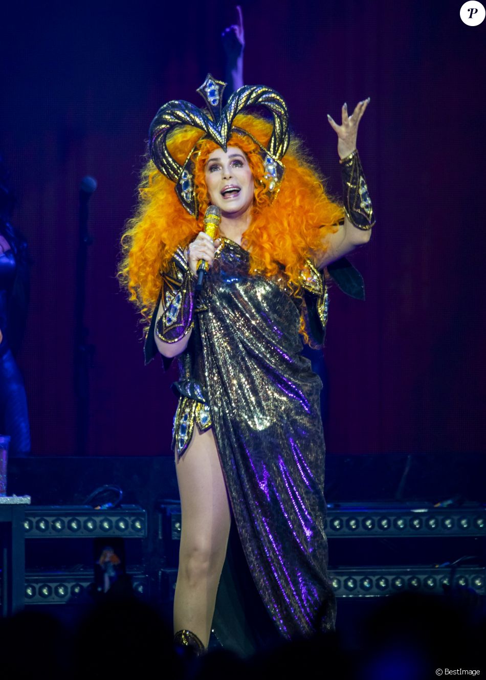 Cher en concert à Detroit le 12 février 2019. - Purepeople