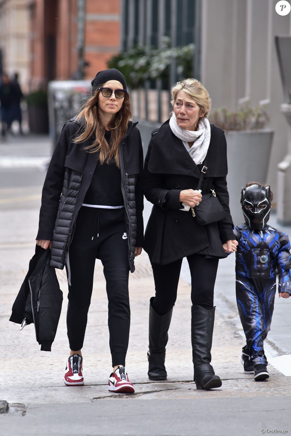 Jessica Biel et sa mère Kimberly Biel accompagnent son fils Silas ...