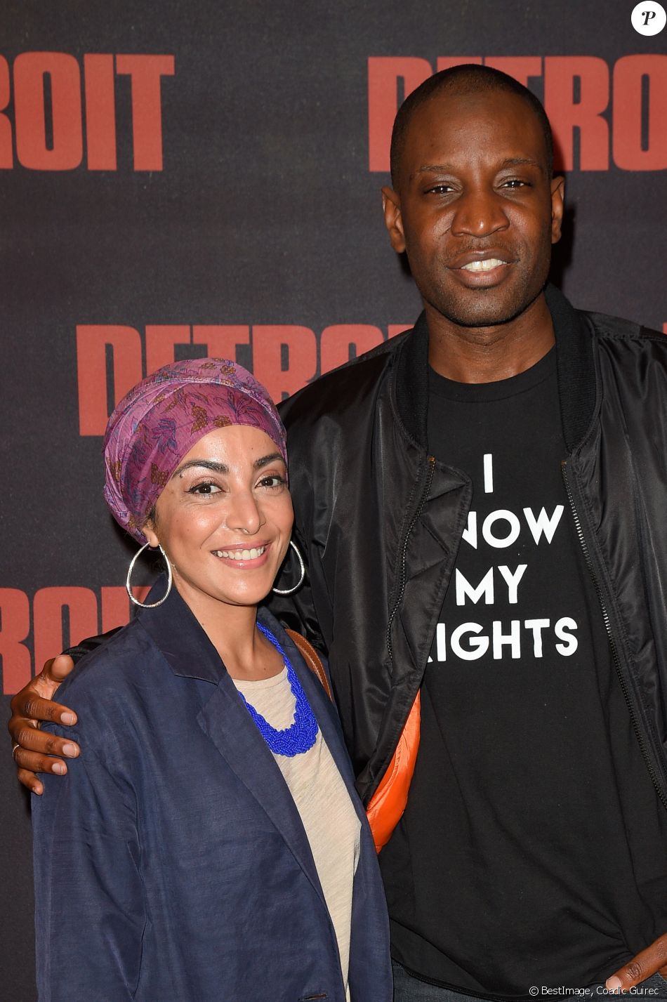 Abd Al Malik et sa femme Wallen - Avant-première du film Detroit au ...