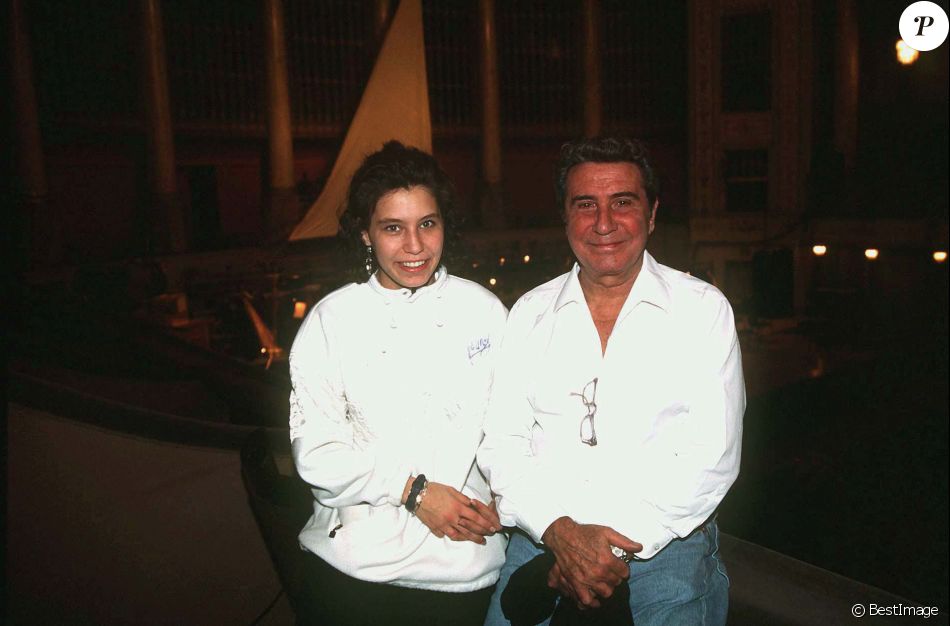 Gilbert Bécaud et sa fille Emily. - Purepeople