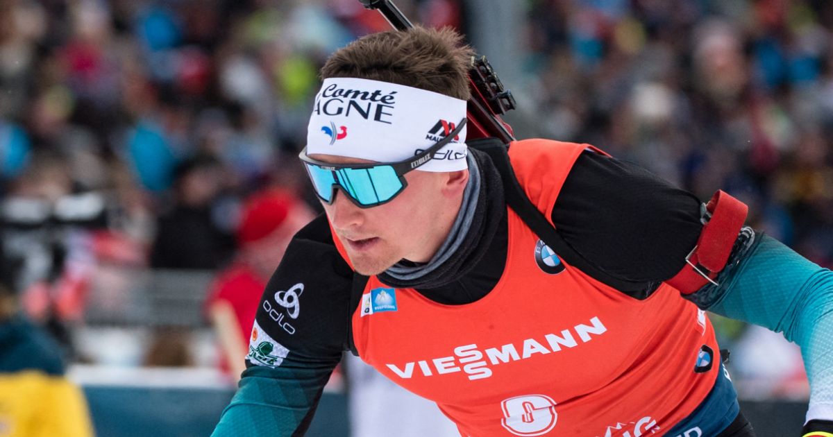 Fabien Claude le 19 janvier 2020 lors de la Coupe du monde de biathlon ...
