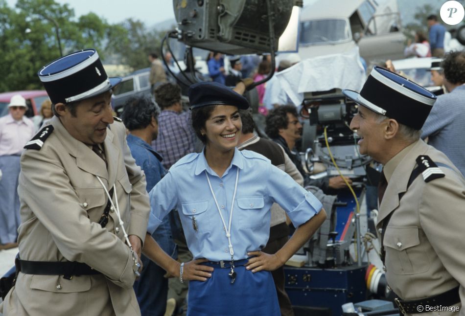 Louis de Funès, Guy Grosso et Elisabeth (Babeth) Etienne lors du ...