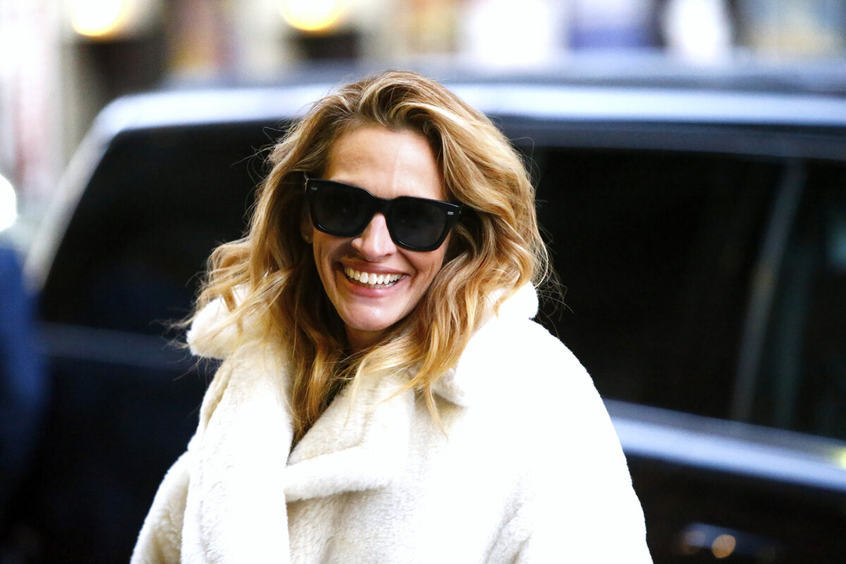 Photo : Julia Roberts arrive à l'émission Colbert Show à New York. Le 4 ...