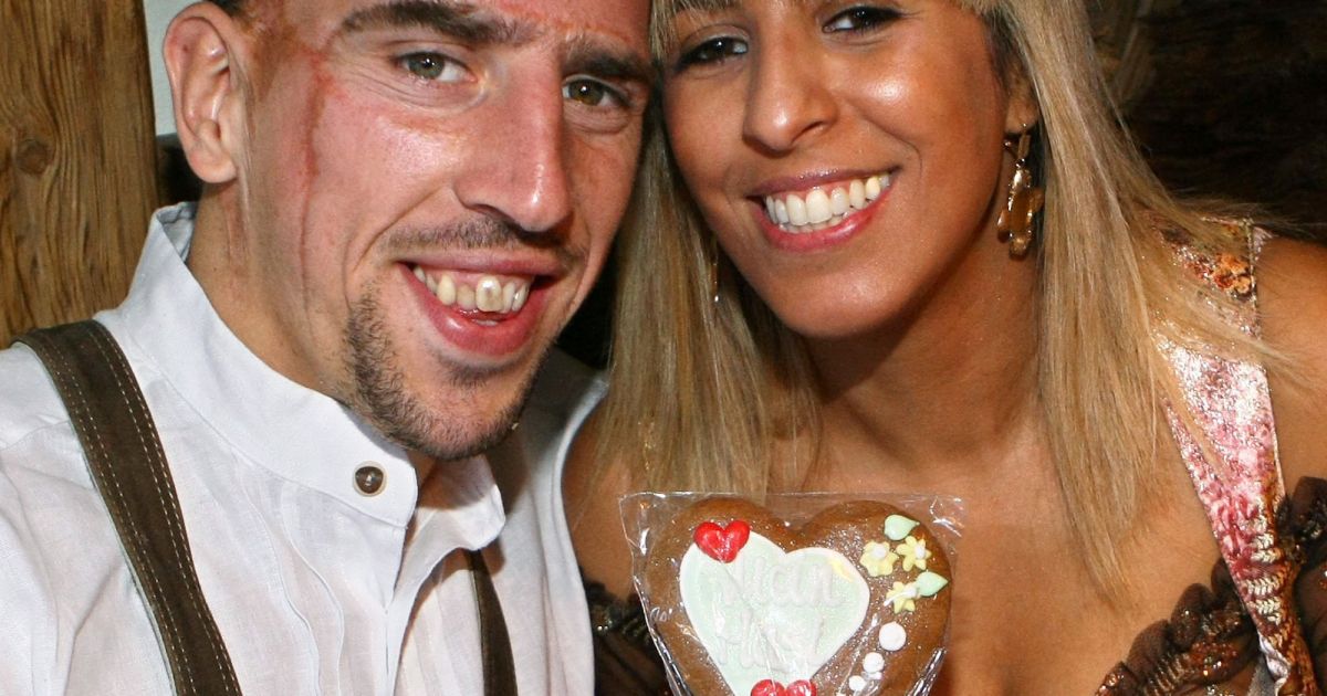 Franck Ribéry et sa femme Wahiba lors de l'Oktoberfest, à Munich, le 5 ...