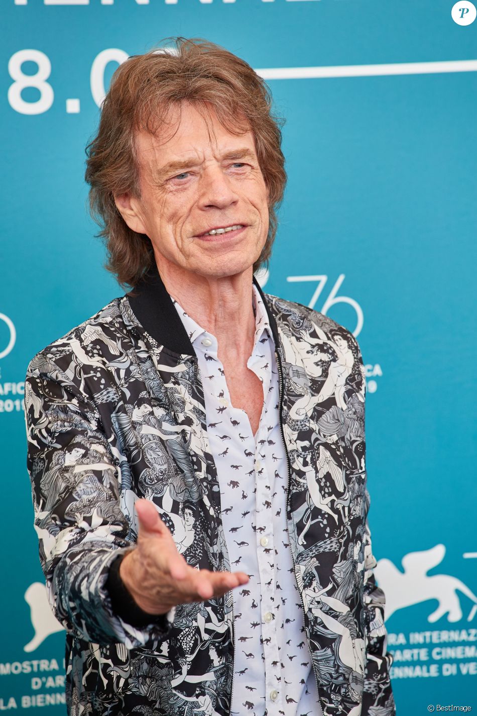 Mick Jagger au photocall de The Burnt Orange Heresy au 76ème Festival ...