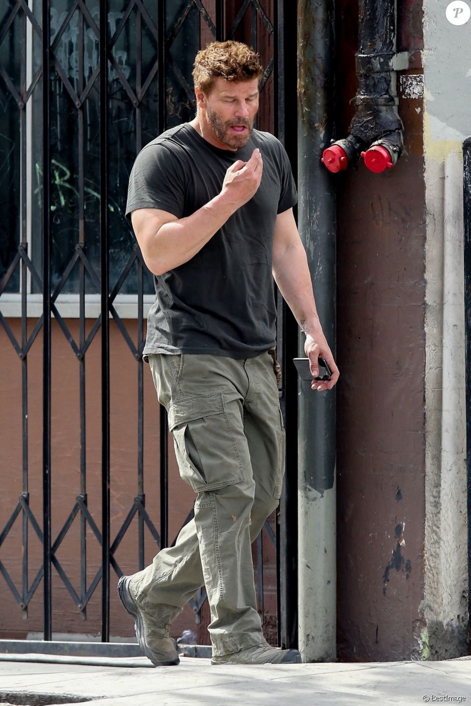 Exclusif - David Boreanaz à Los Angeles, le 3 avril 2019. - Purepeople
