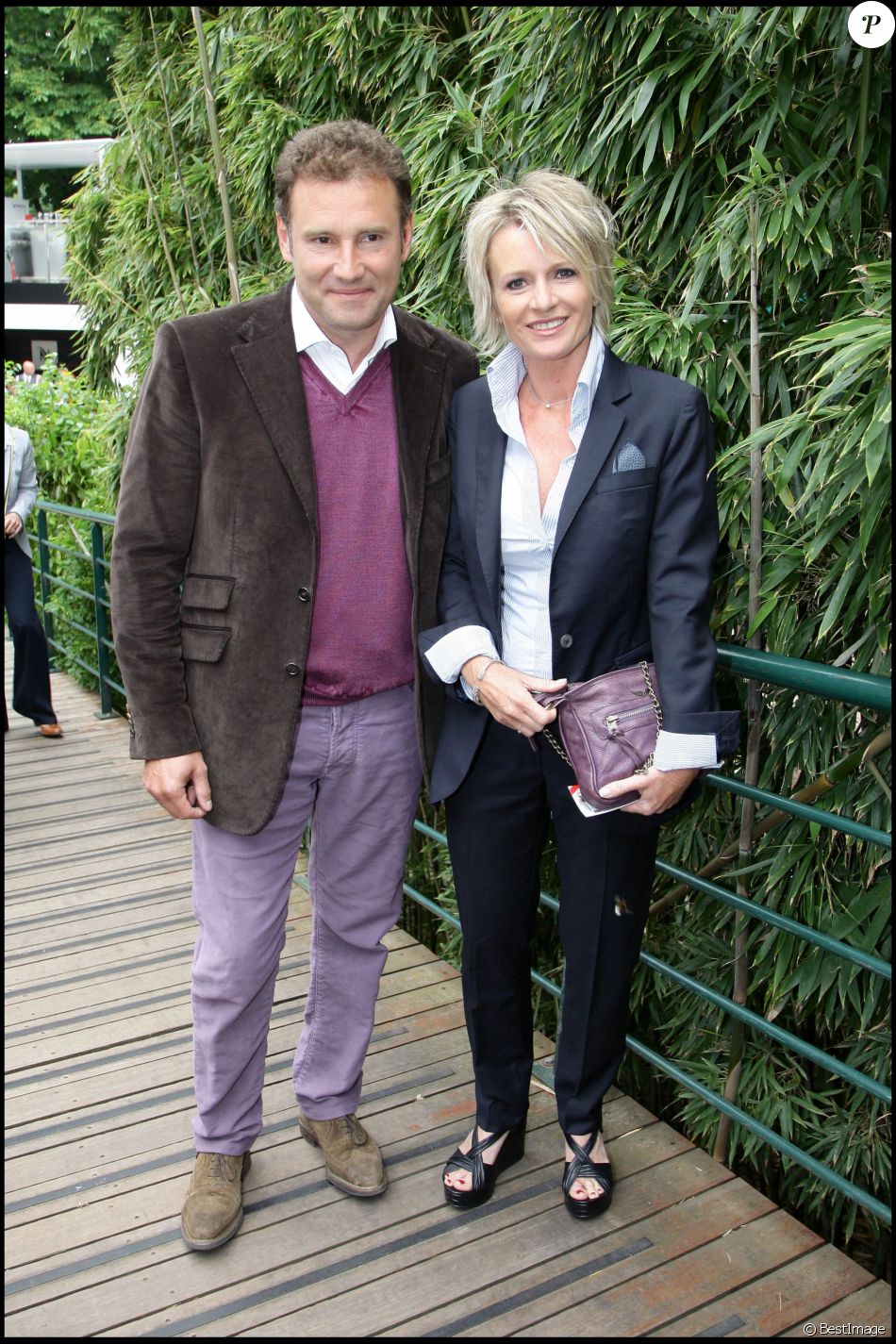 Pierre Sled et Sophie Davant - Tournoi de Roland-Garros 2009. - Purepeople