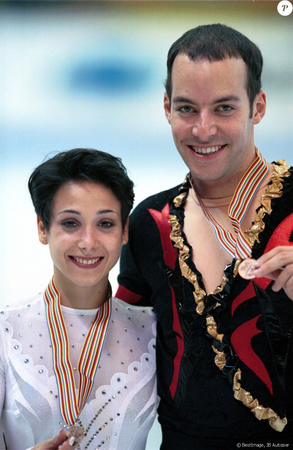 Sarah Abitbol et Stéphane Bernadis lors des championnats du monde de ...