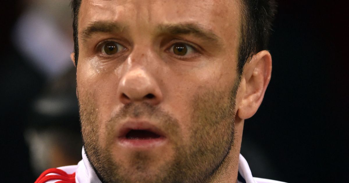 Mathieu Valbuena, le joueur de l'équipe de football de Lyon durant la ...