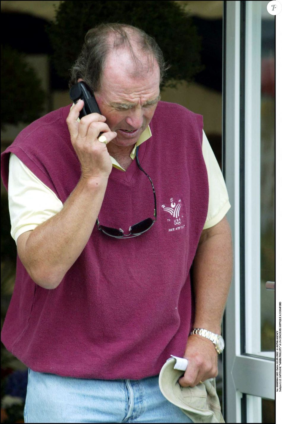 Le capitaine Mark Phillips à un concours hippique à Stamford. - Purepeople