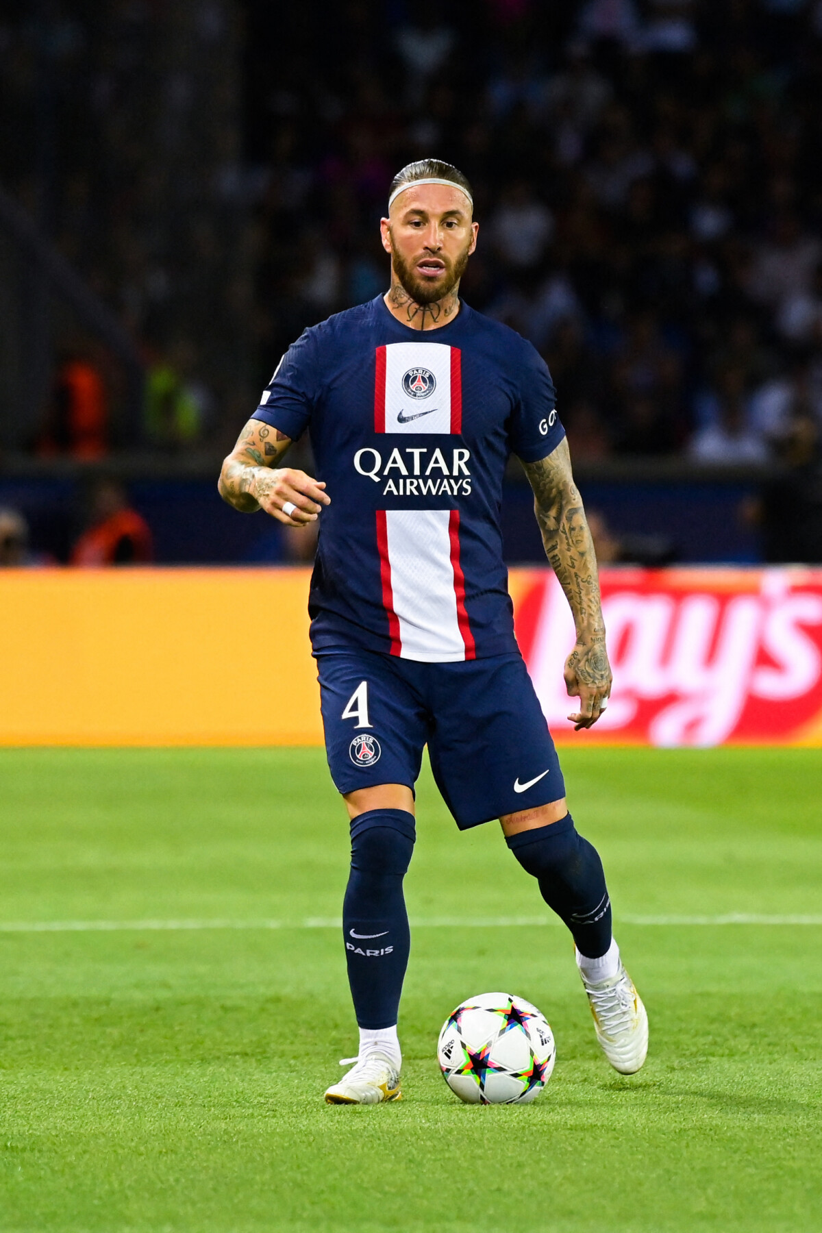 Photo : Sergio Ramos ( 4 - PSG ) - - Match aller de la Ligue des ...