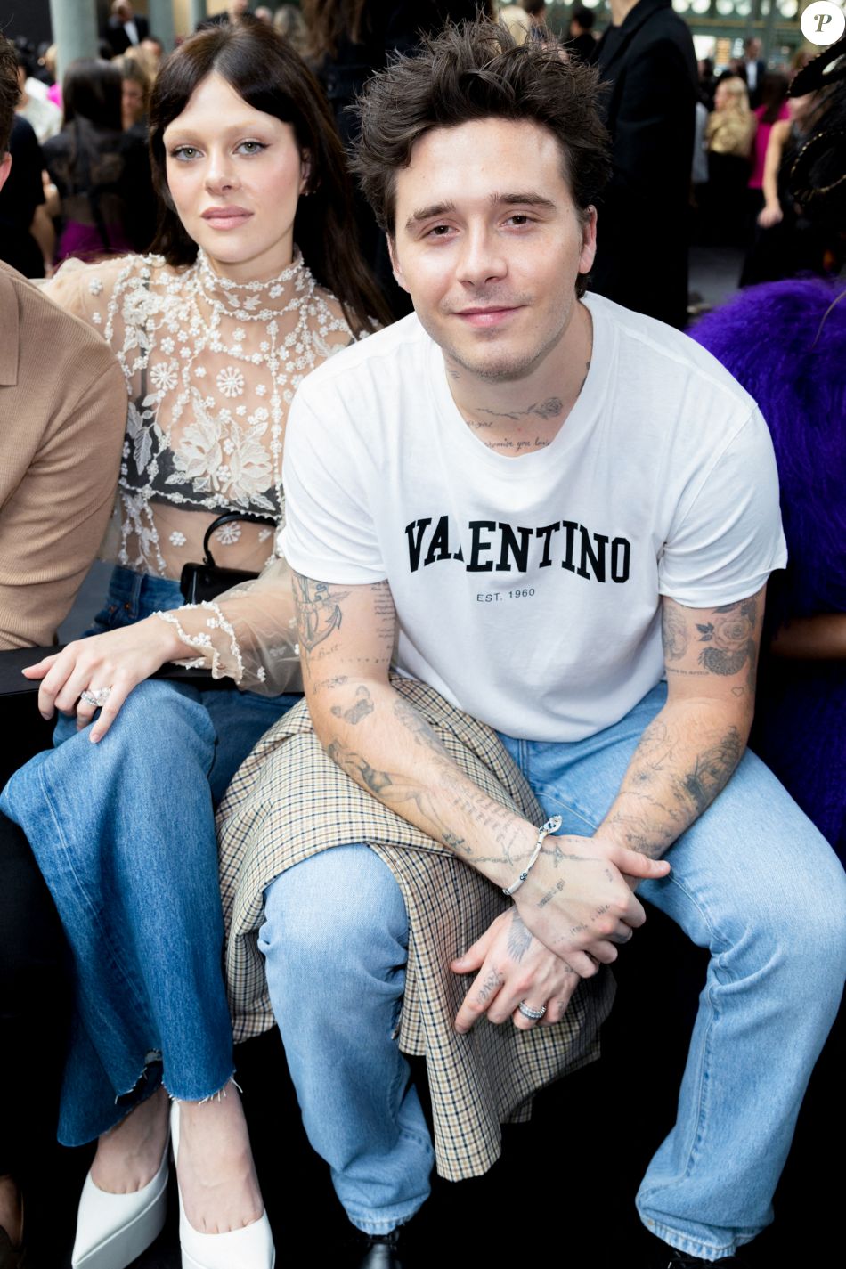 Brooklyn Beckham et sa femme Nicola Peltz - Front Row du défilé ...