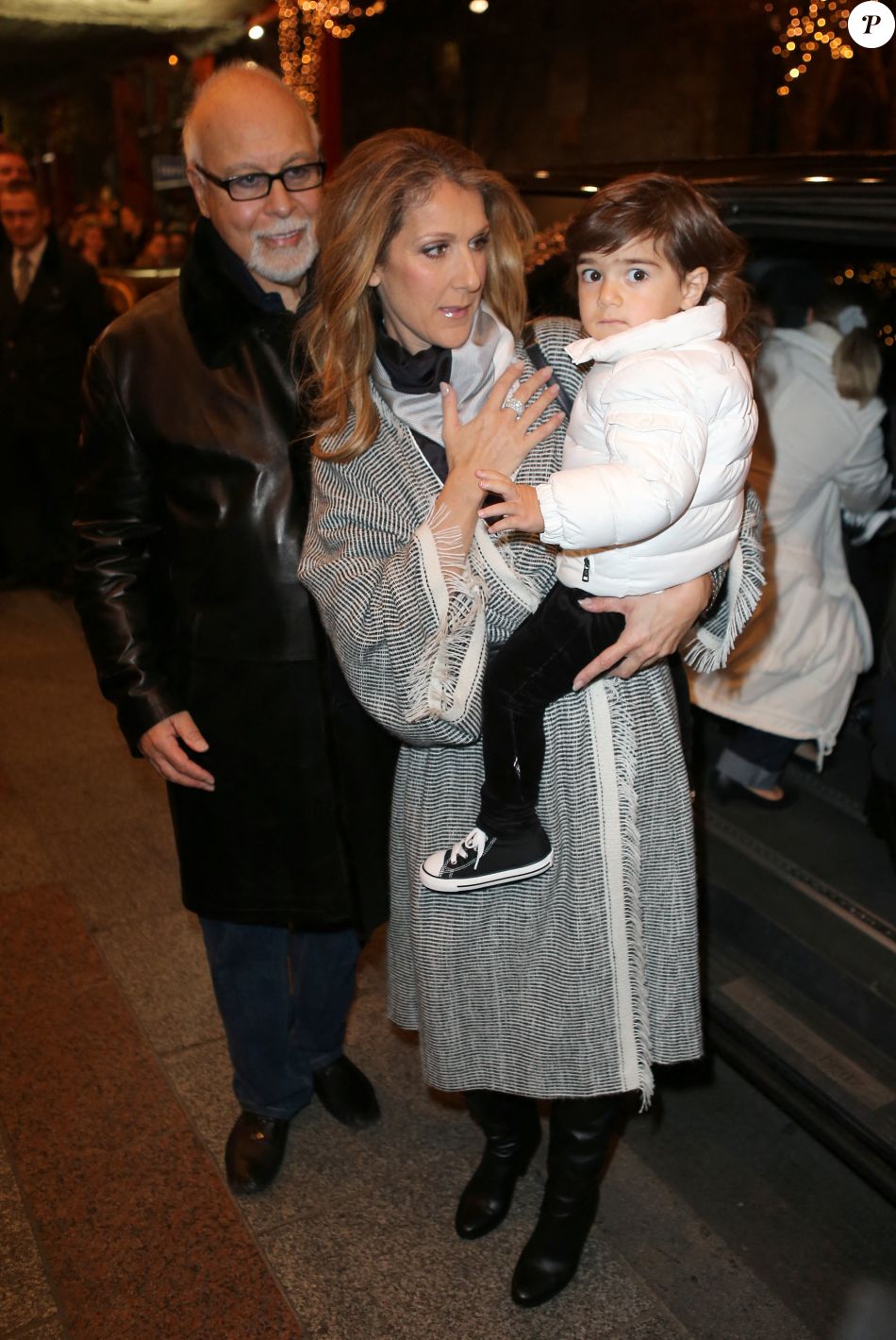 Celine Dion, Rene Angelil et leurs enfants, Rene-Charles et un de leurs ...