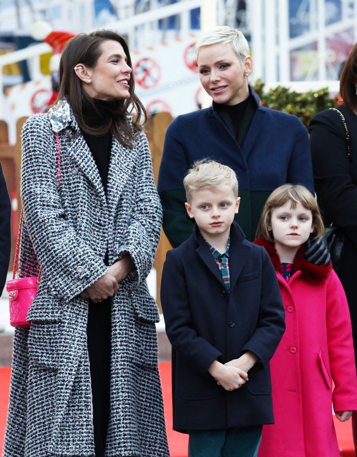 Photo : La princesse Charlène de Monaco, accompagnée des ses enfants le prince Jacques de Monaco ...