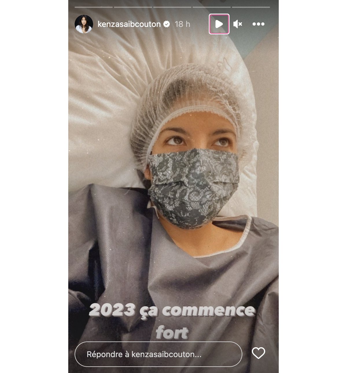 Photo : Kenza Saïb-Couton (Demain nous appartient) à l'hôpital pour le retrait de sa vésicule ...