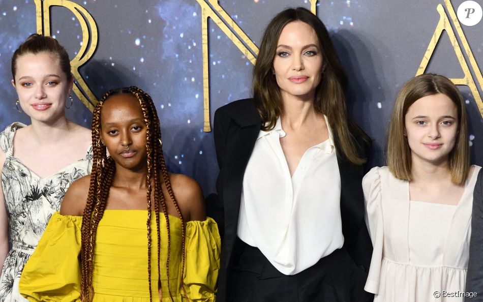 Angelina Jolie Et Ses Filles Shiloh Zahara Et Vivienne Au Photocall De