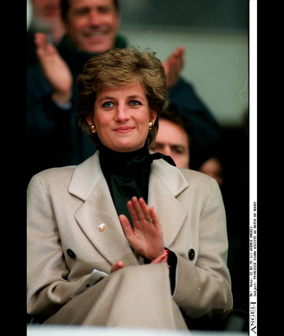 Photo : Lady Diana lors d'un match de rugby à Paris, le 22 janvier 1995 ...