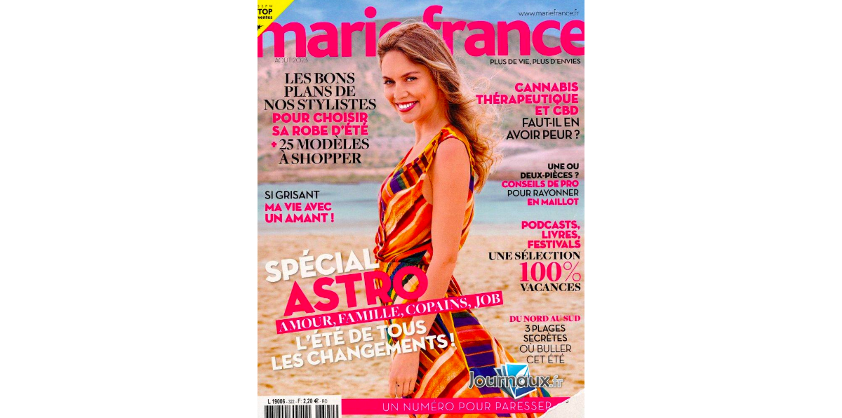 Photo : Couverture du magazine Marie-France n°322, paru le 5 juillet 2023. - Purepeople