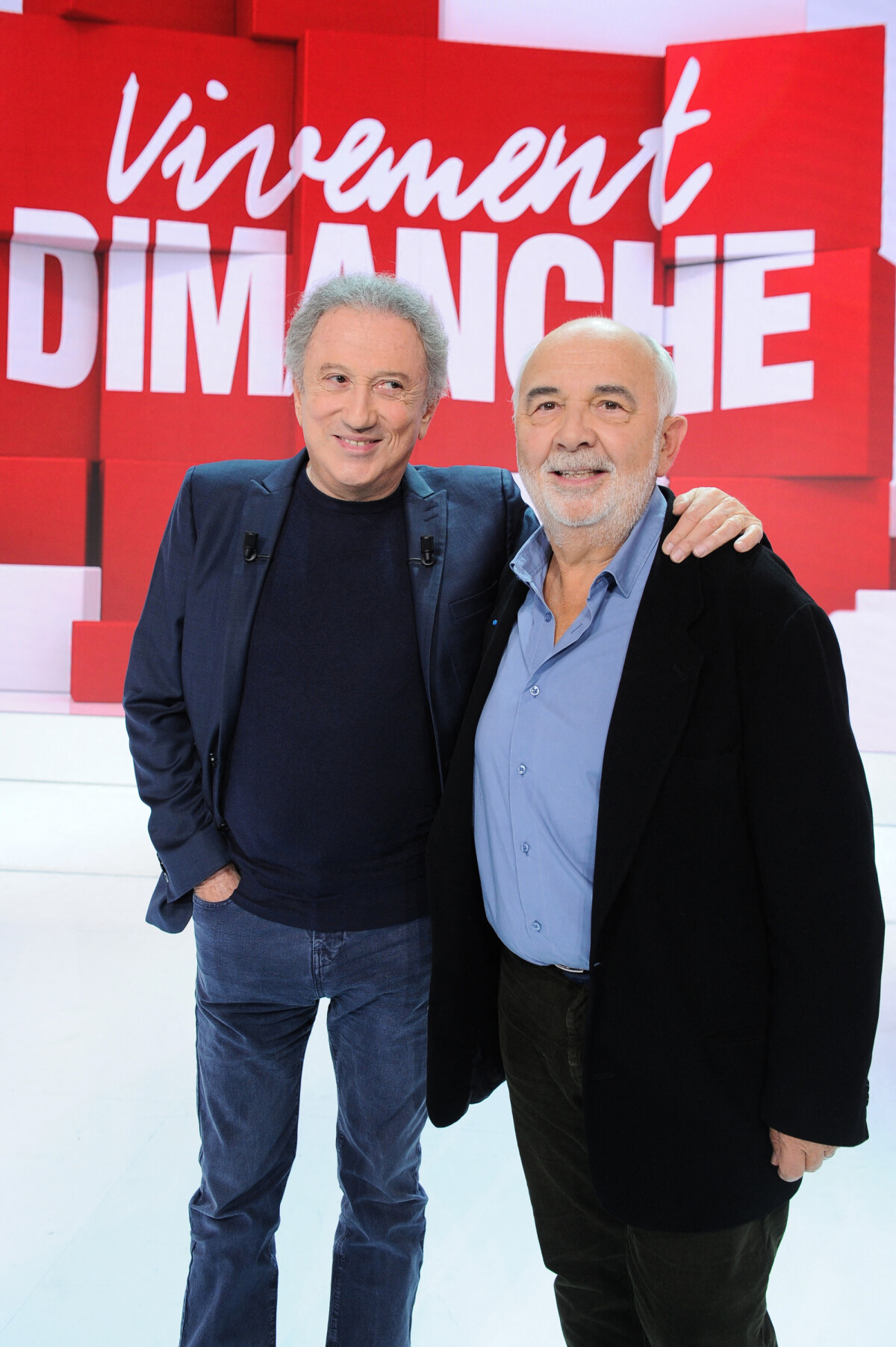 Photo : Exclusif - Michel Drucker et Gérard Jugnot - Enregistrement de ...
