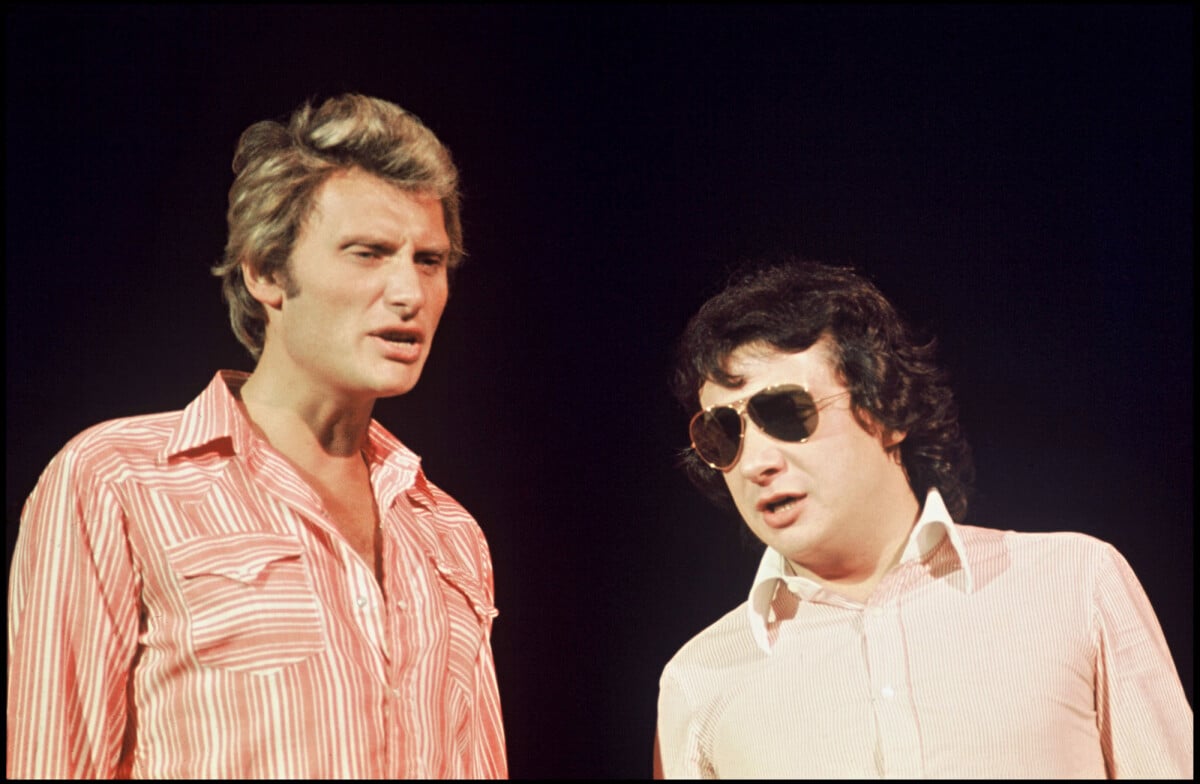 Photo : Archives - Johnny Hallyday et Michel Sardou sur le plateau de l ...
