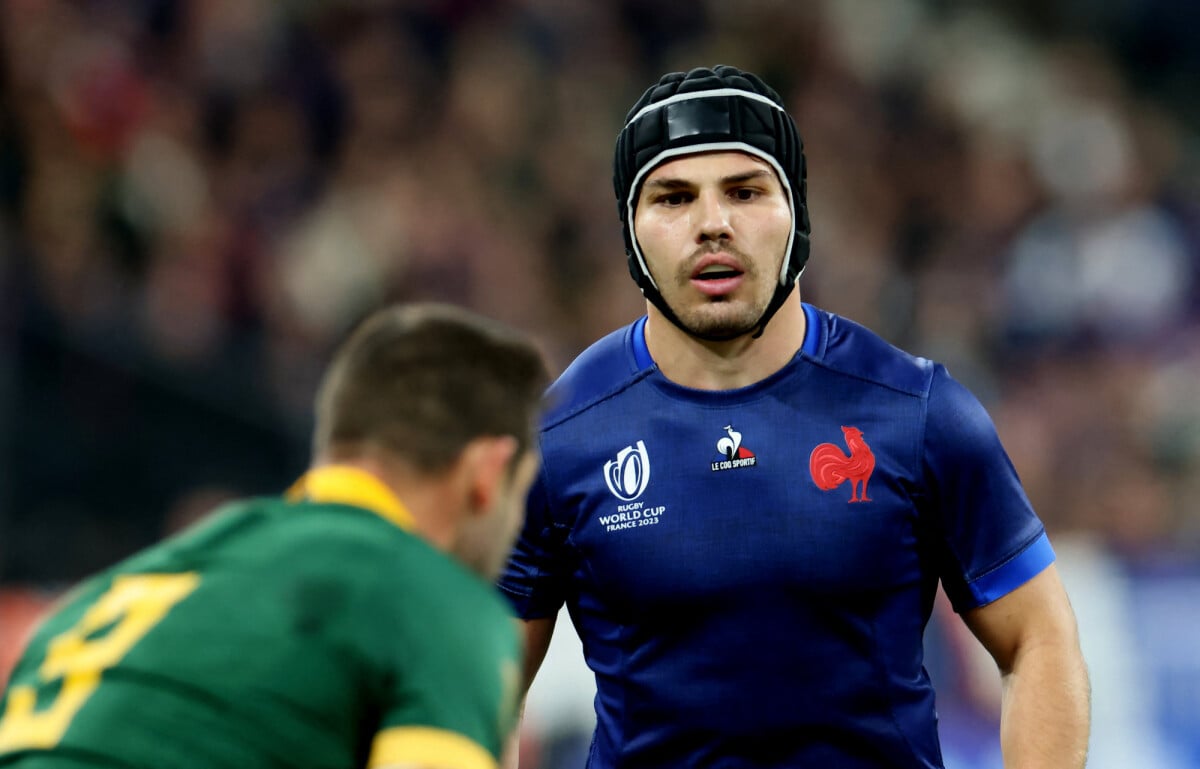 Photo : Antoine Dupont - Coupe du Monde de Rugby France 2023 - Match de quart de finale "France ...