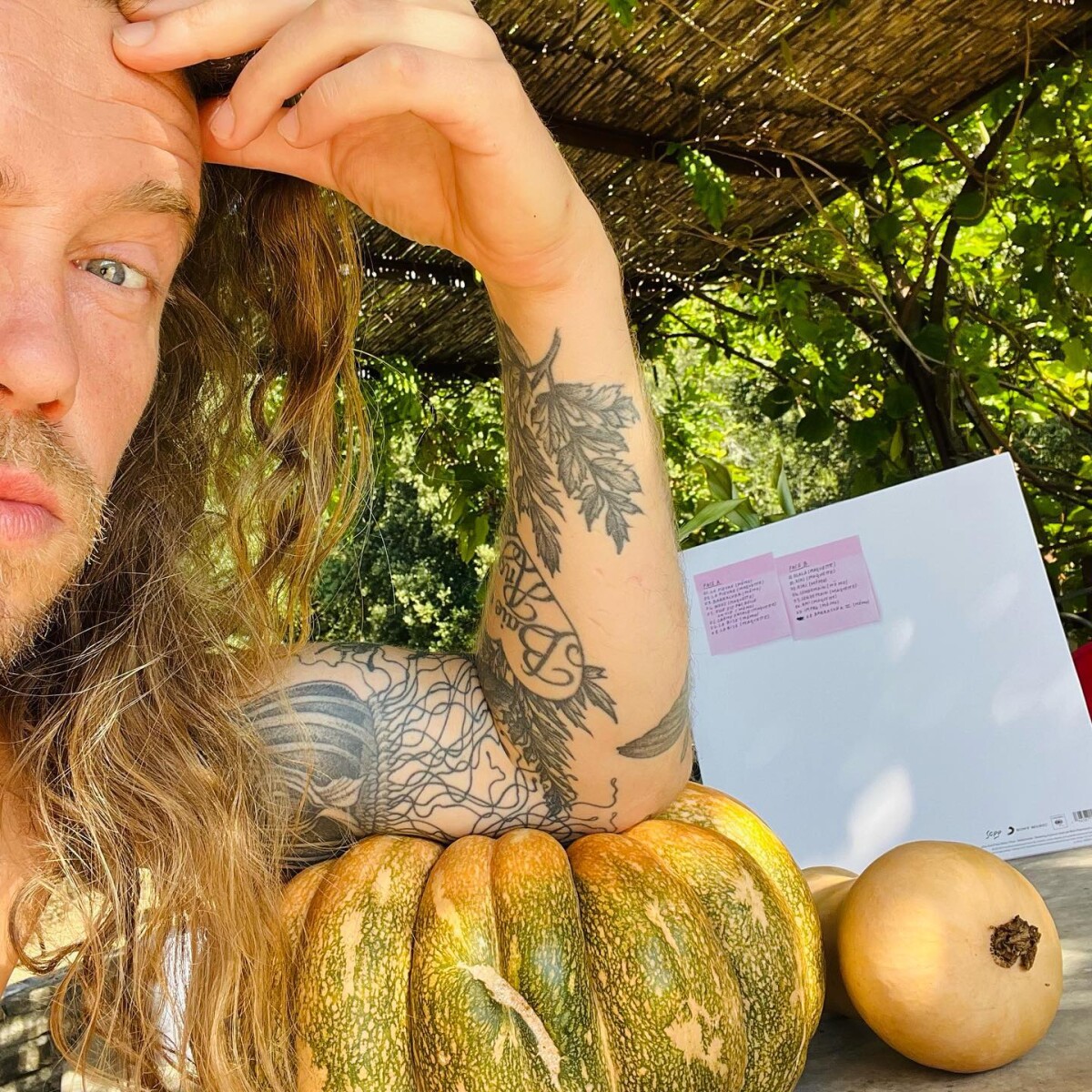 Photo : Julien Doré pose avec ses courges sur instagram©Instagram jdoreofficiel - Purepeople