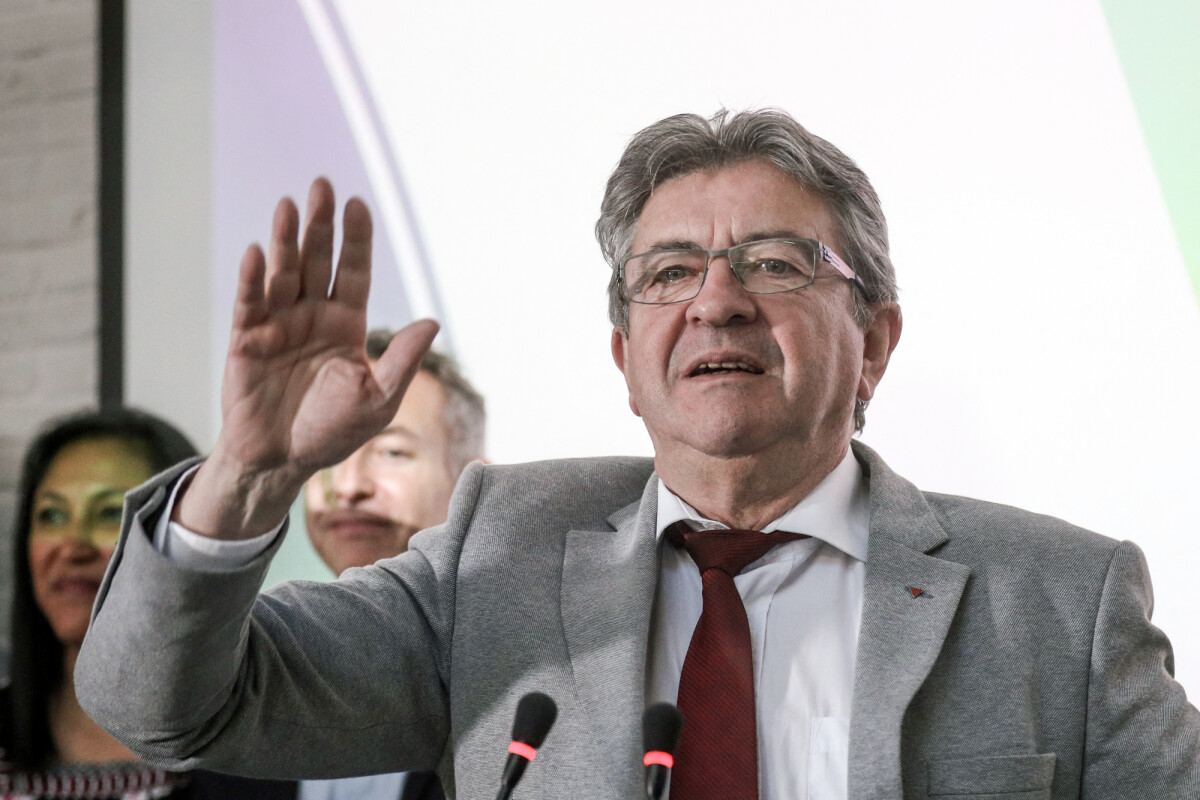 Photo : Le leader du parti de gauche La France Insoumise (LFI), député ...