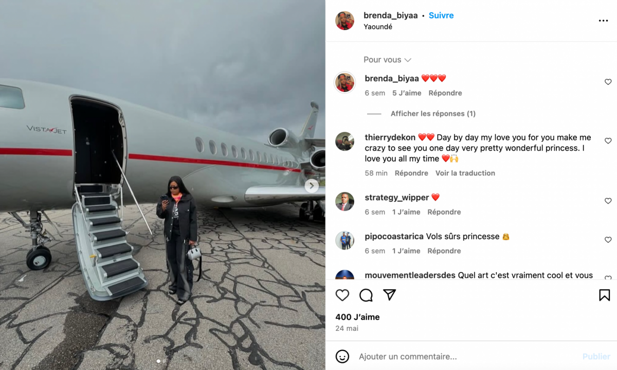Photo : Brenda Biya a publié une photo sur laquelle elle embrasse sa ...