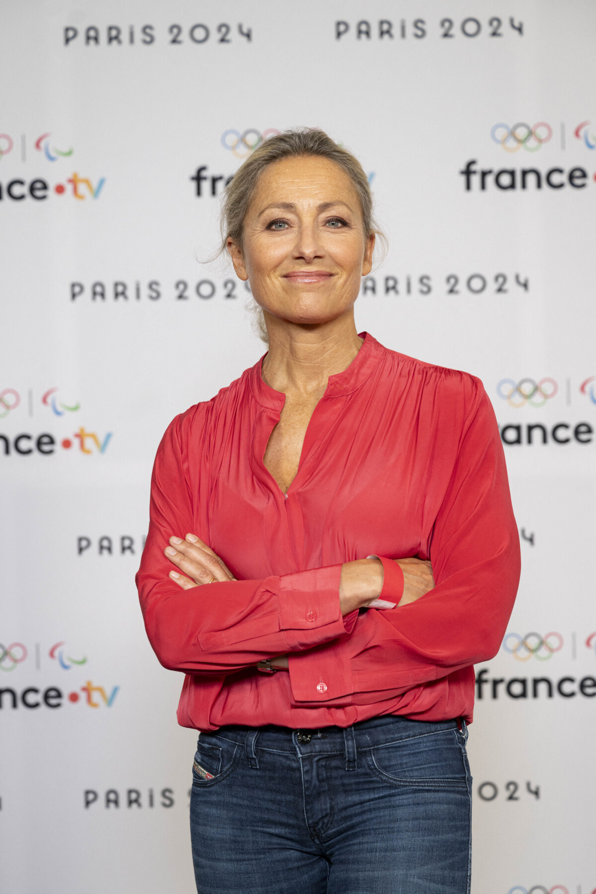 Photo : Anne Sophie Lapix lors de la présentation des journalistes et ...