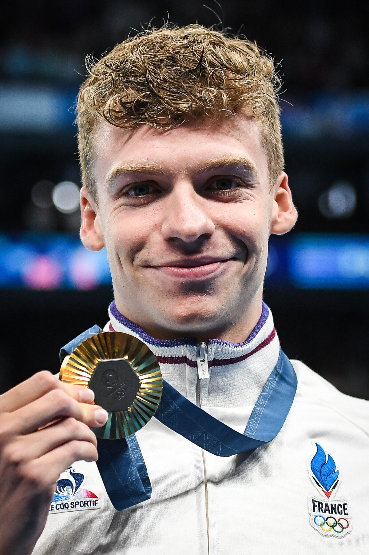 Photo : Léon Marchand lors des Jeux Olympiques de Paris 2024. - Photo ...