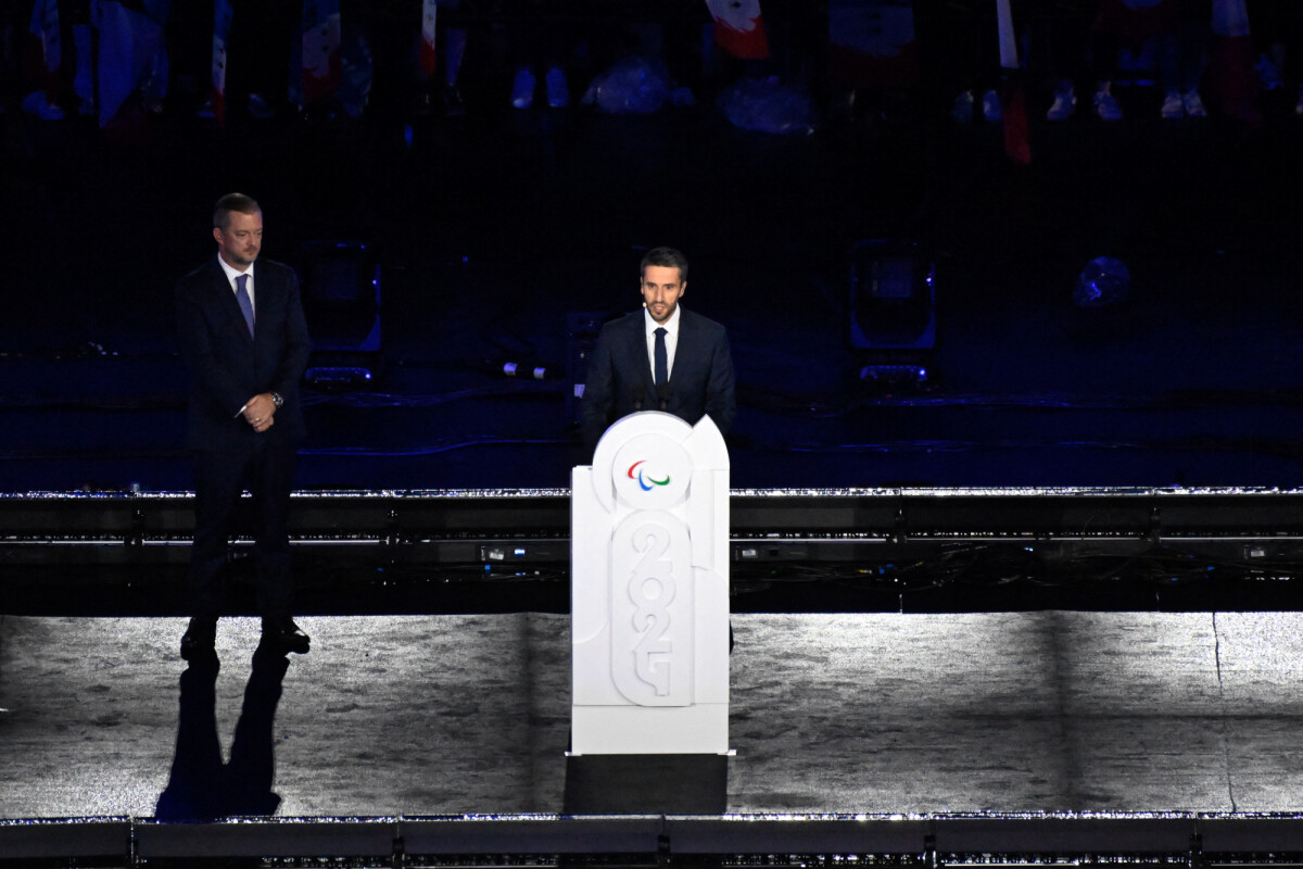 Photo : Andrew Parsons (Président du Comité international paralympique), Tony Estanguet ...