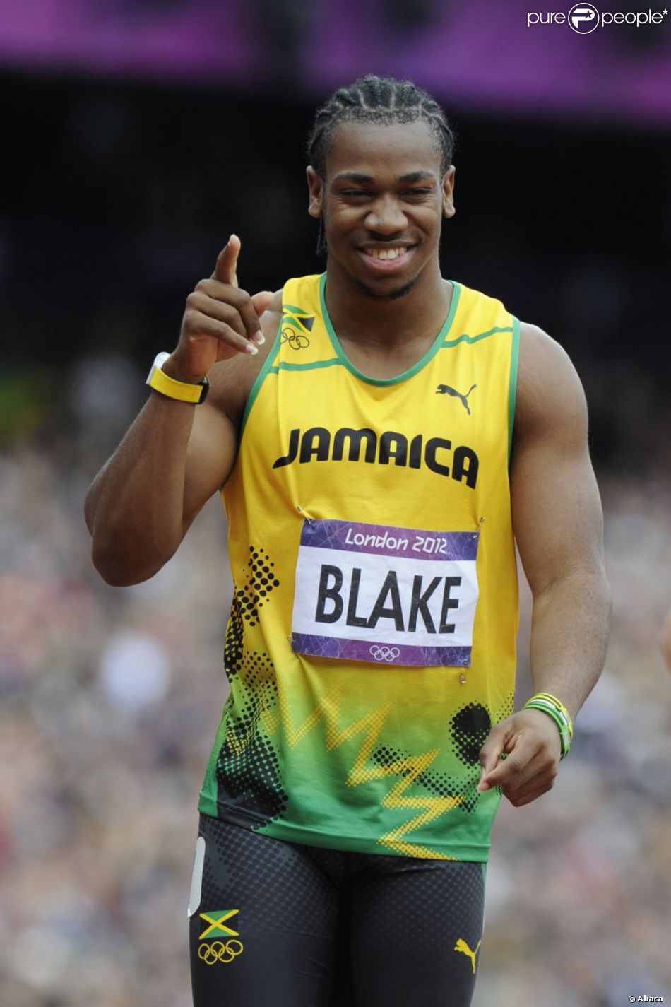 Yohan Blake au départ du 200 m aux Jeux olympiques de Londres le 7 août ...