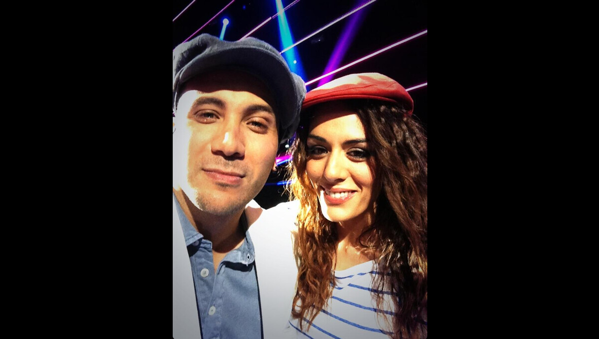 Photo : Merwan Rim en photo avec Sofia Essaïdi pendant les répétitions ...