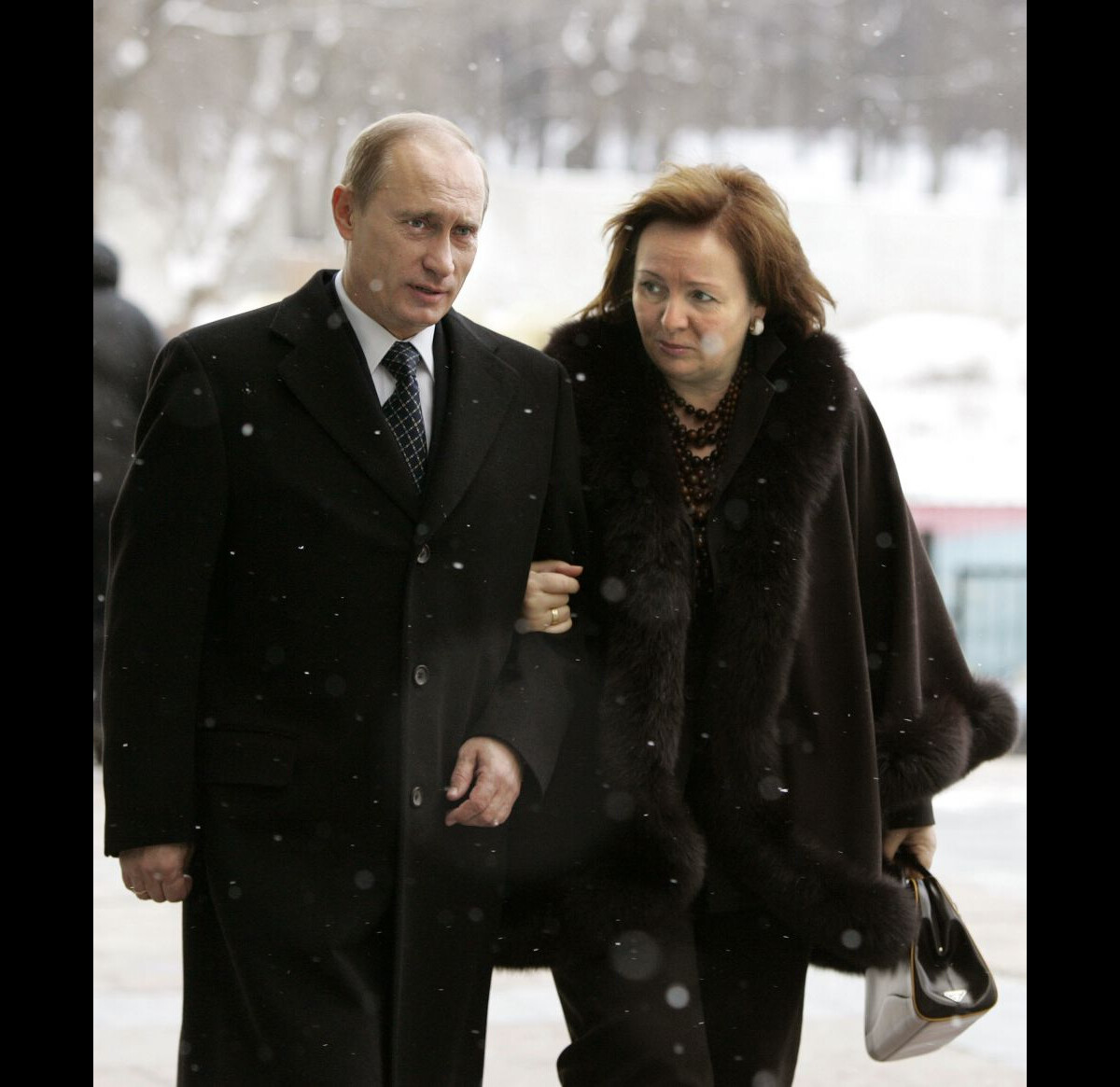 Photo : Vladimir Poutine et sa femme Lioudmila Poutina à Moscou, en ...